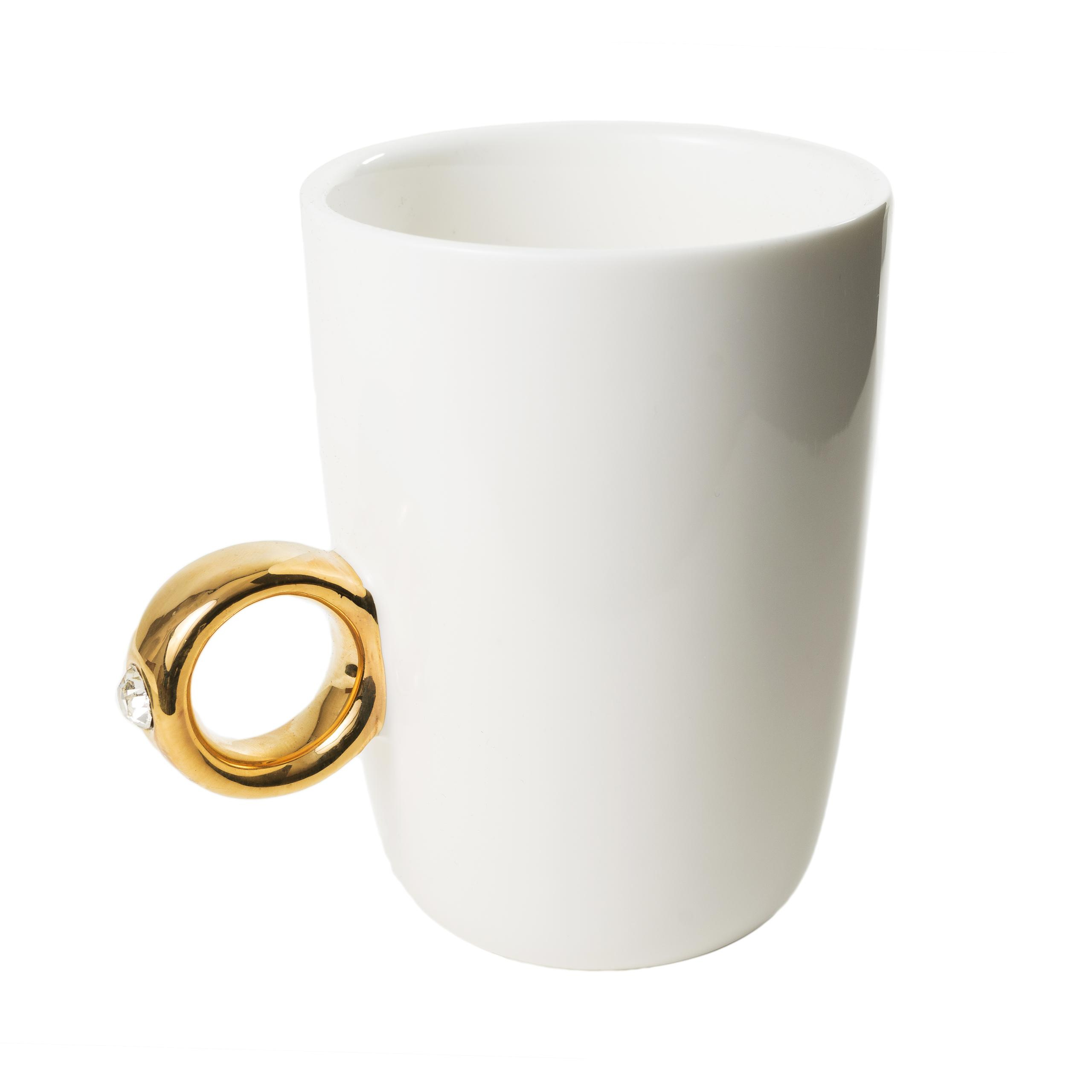 Ring mug white - golden ring | Gadget Master Original Gifts for girls ...