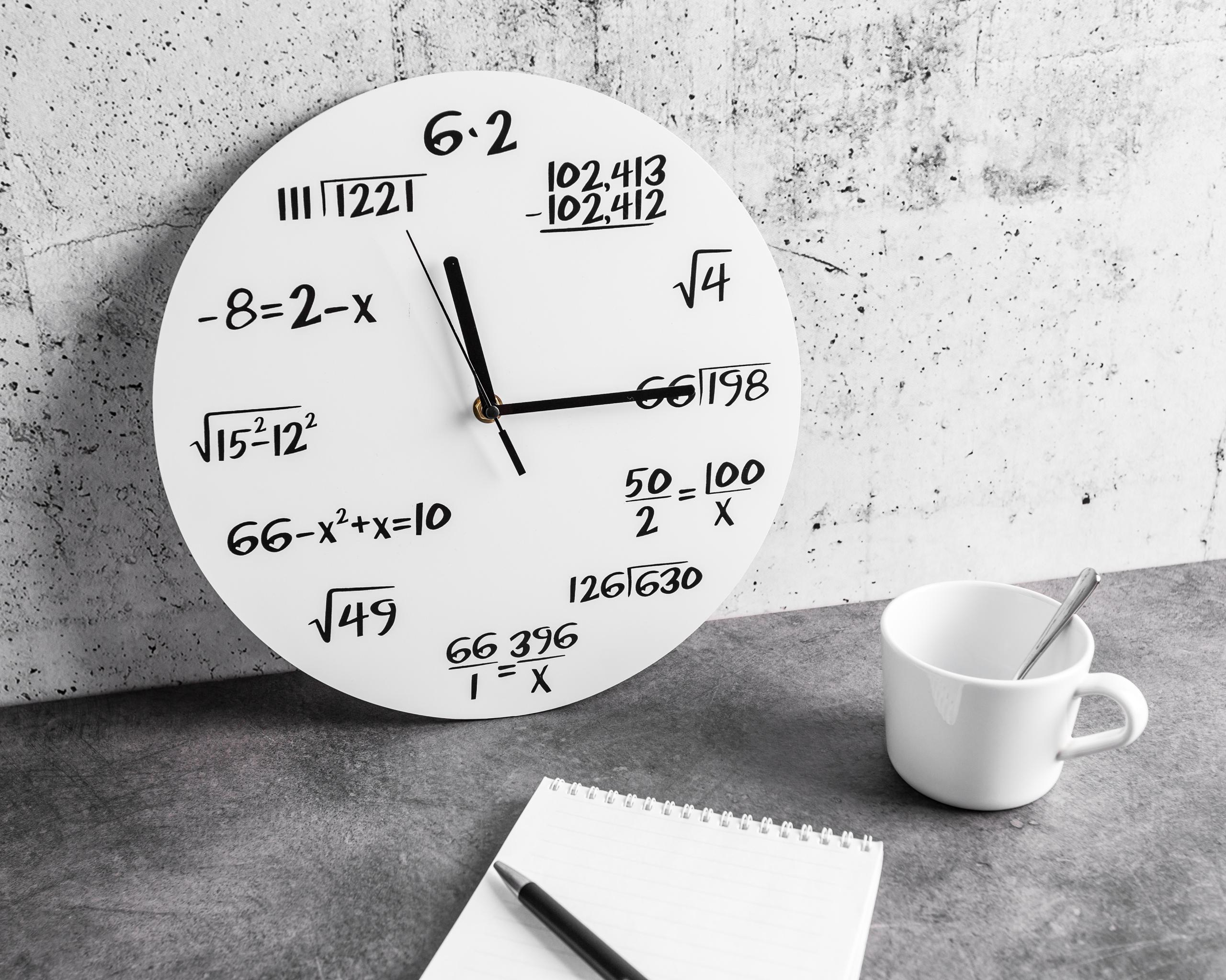Math clock white | Gadget Master Original Office gadgets Home gadgets